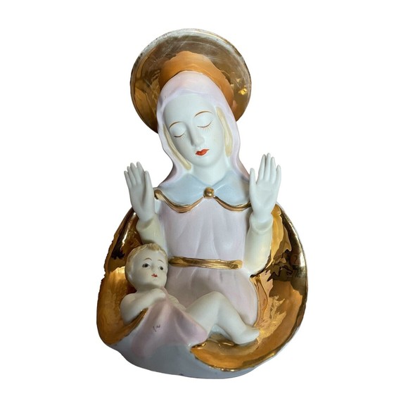 Lefton | Accents | Vtg Lefton Virgin Mary And Baby Jesus Statue 243 ...